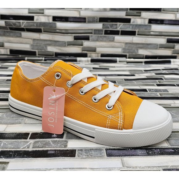 josiny | Shoes | Josiny Low Mustard Yellow Canvas Womens Sneakers Size 8 | Poshmark